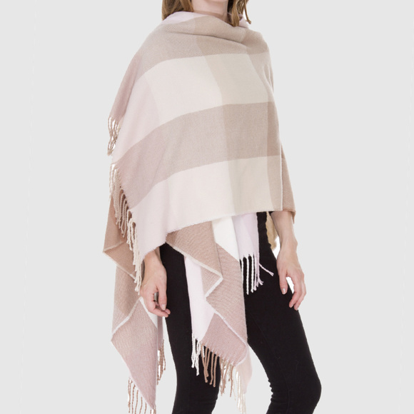 Accessories | Plaid Ruana Shawl With Fringe | Poshmark